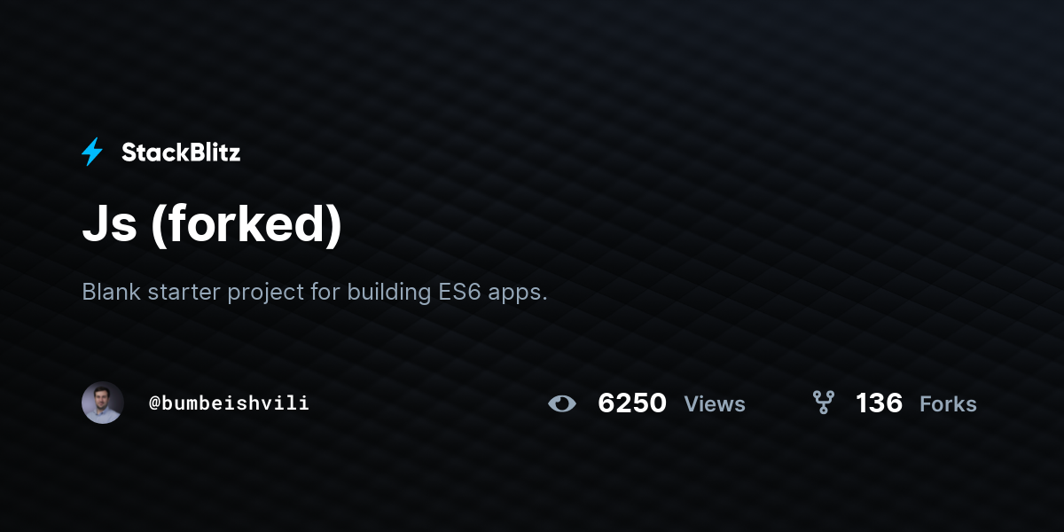 Js Forked Stackblitz