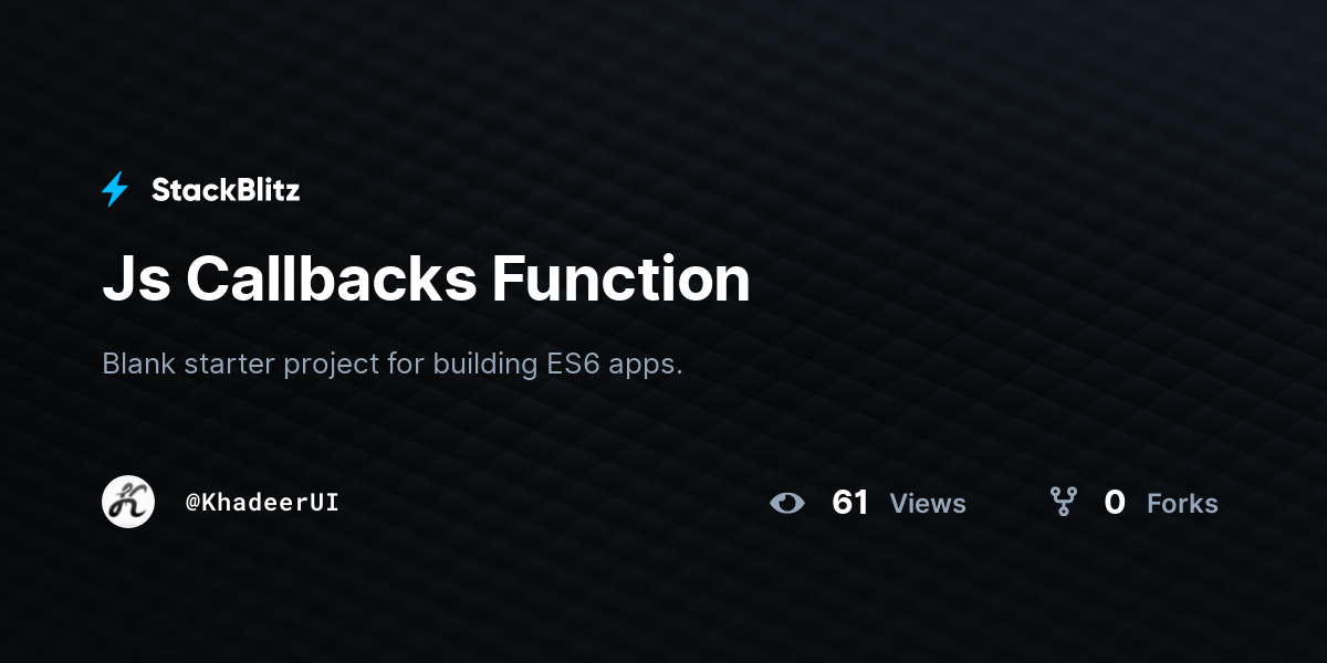 Js Callbacks Function - StackBlitz