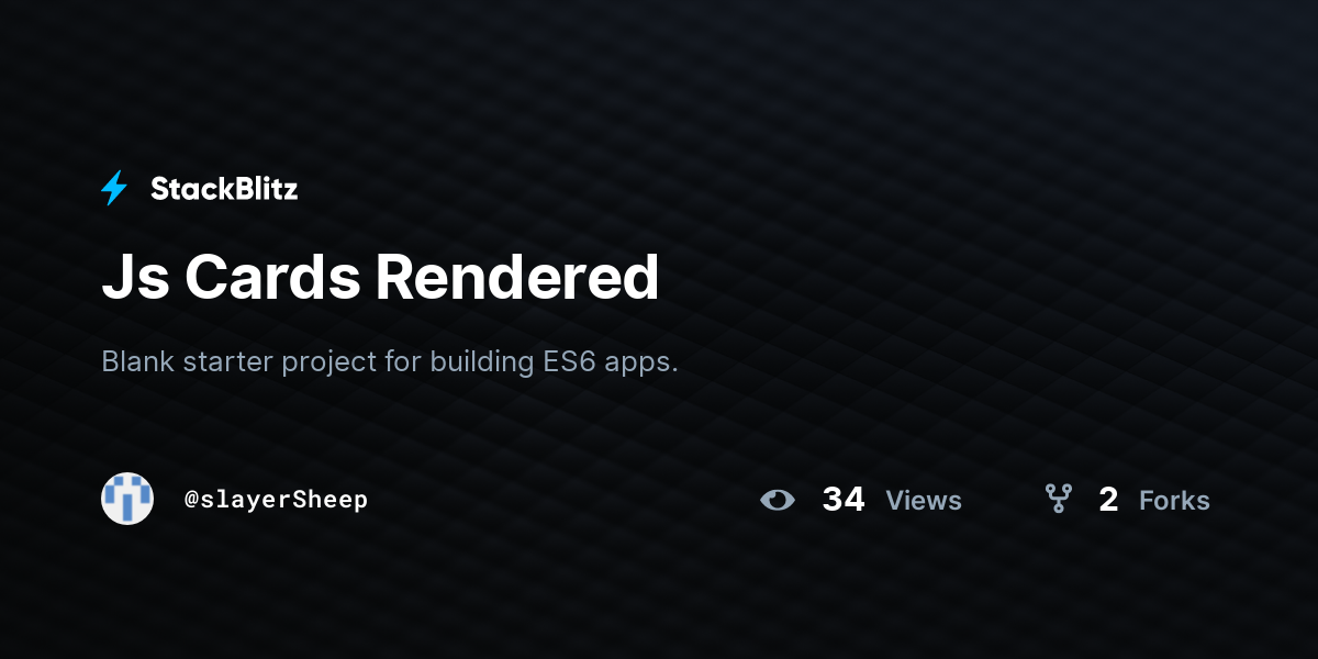 Js Cards Rendered - StackBlitz