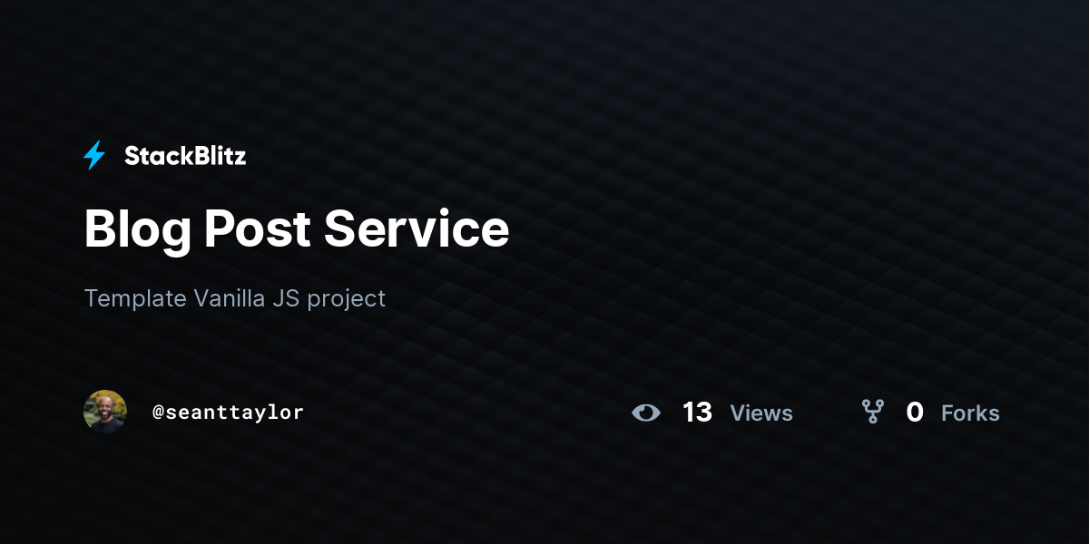 Blog Post Service - StackBlitz
