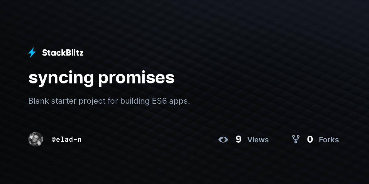 syncing promises - StackBlitz