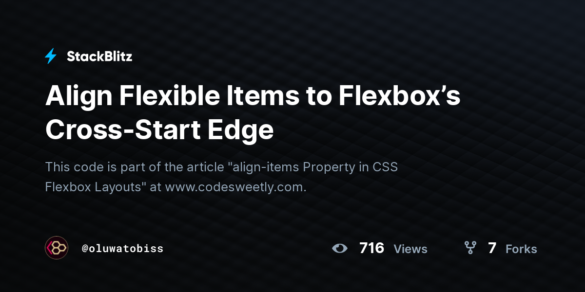Align Flexible Items to Flexbox’s Cross-Start Edge - StackBlitz