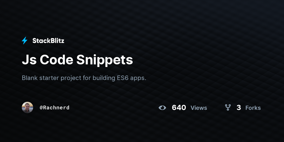 Js Code Snippets - StackBlitz