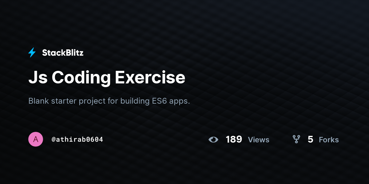 Js Coding Exercise - StackBlitz