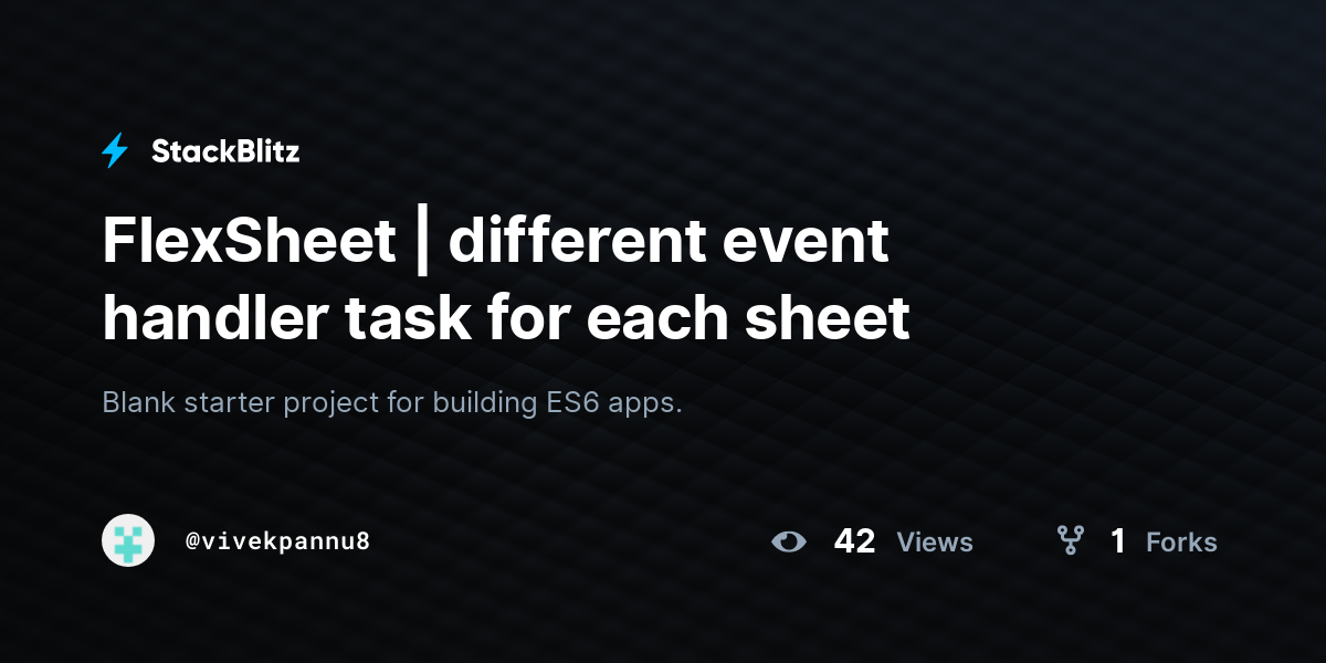 FlexSheet | different event handler task for each sheet - StackBlitz