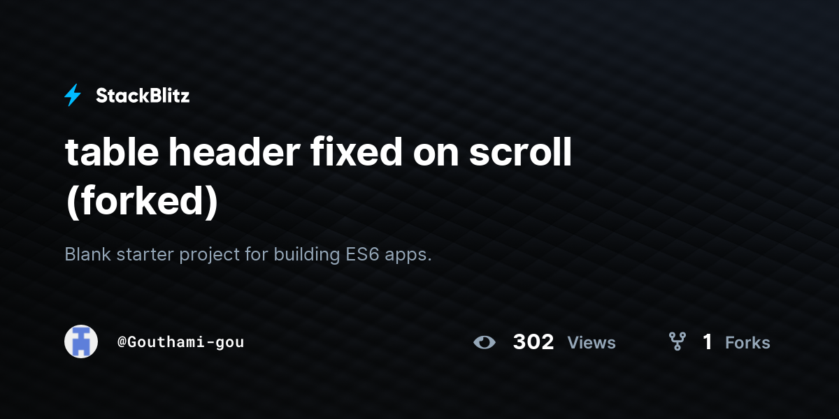 table header fixed on scroll (forked) - StackBlitz