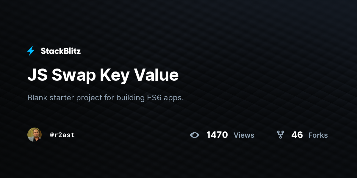 JS Swap Key Value StackBlitz