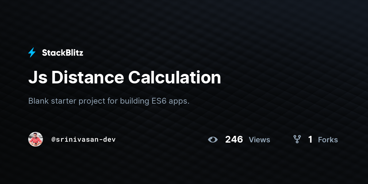 Js Distance Calculation - StackBlitz