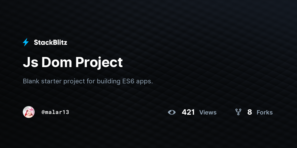 Js Dom Project - StackBlitz