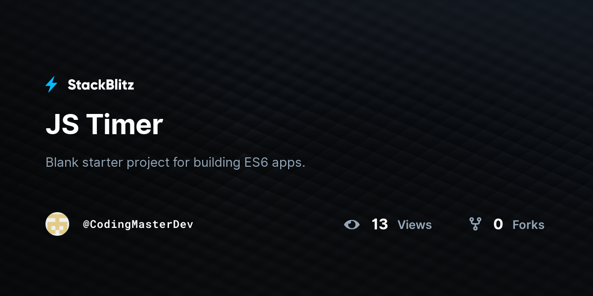 JS Timer - StackBlitz