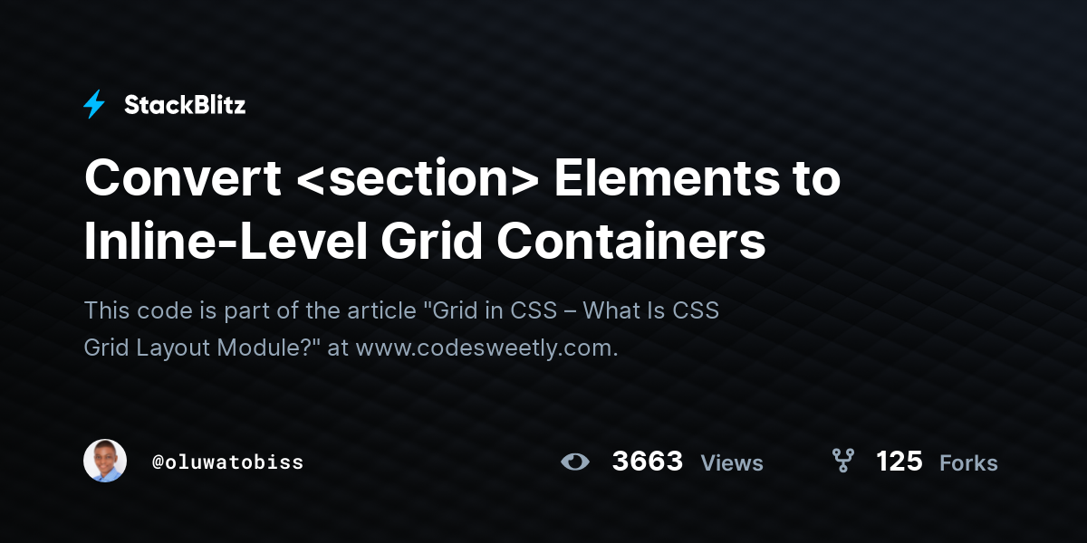 Convert Elements to Inline-Level Grid Containers - StackBlitz