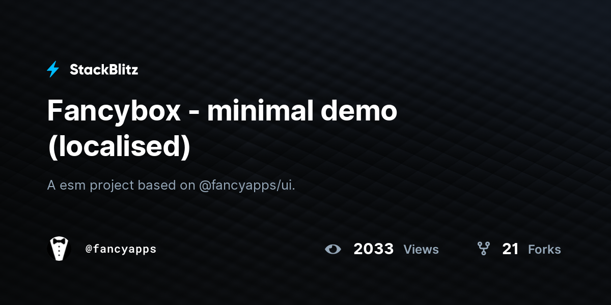 Fancybox - minimal demo (localised) - StackBlitz