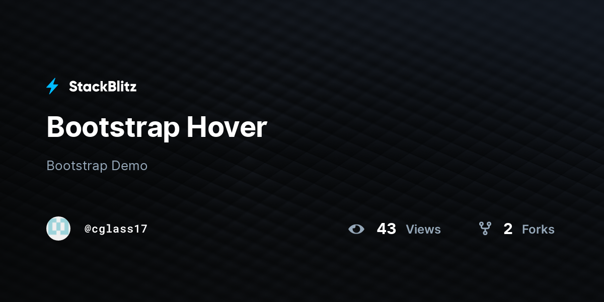 Bootstrap Hover - StackBlitz