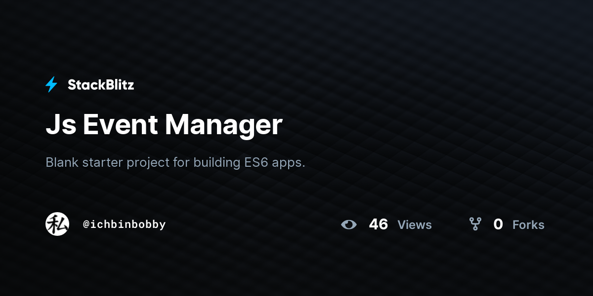 Js Event Manager - StackBlitz