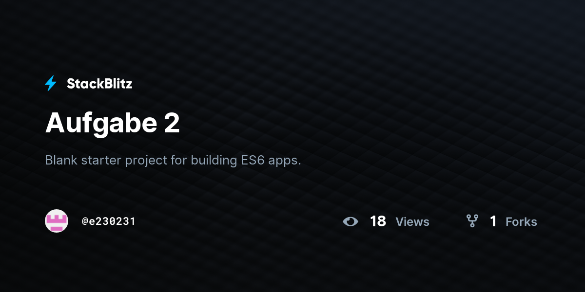 Aufgabe 2 - StackBlitz