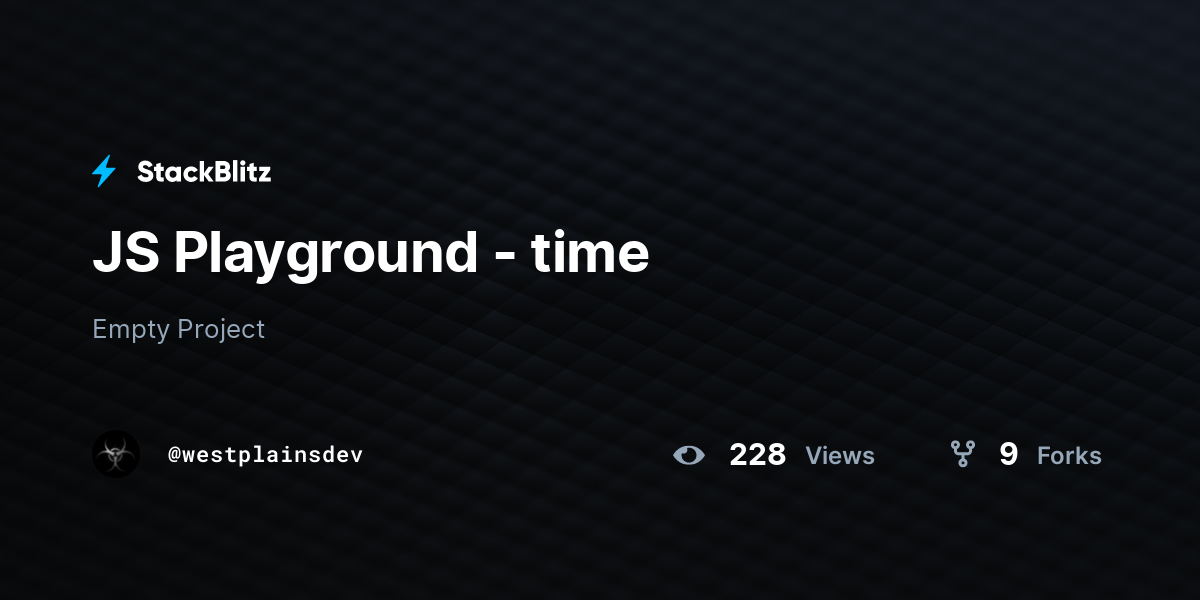 JS Playground - time - StackBlitz