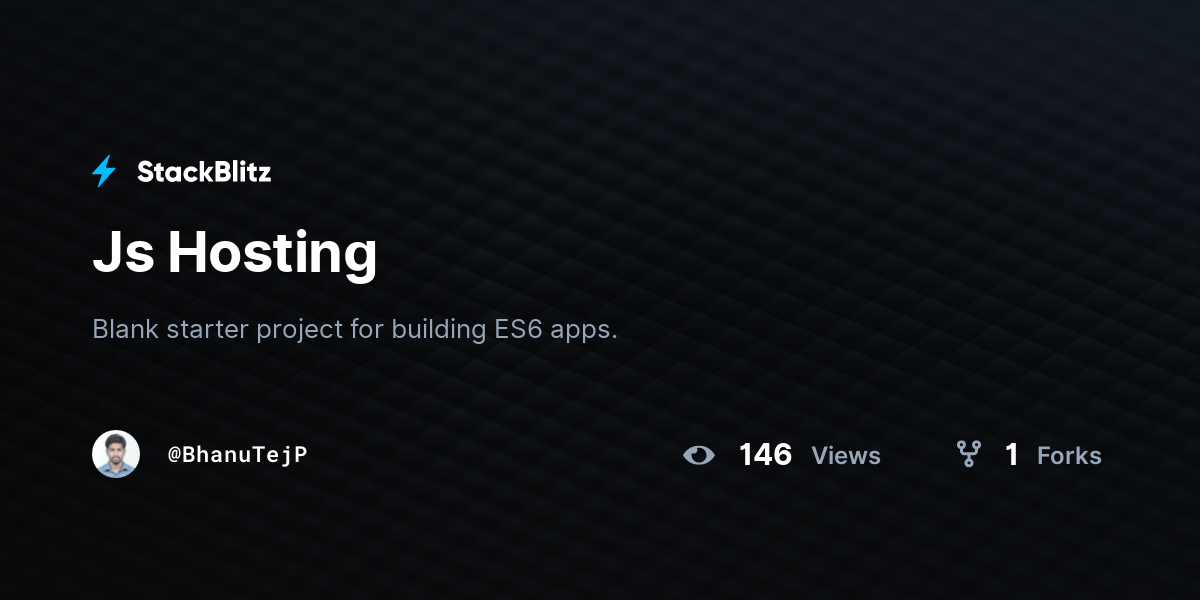 Js Hosting - StackBlitz