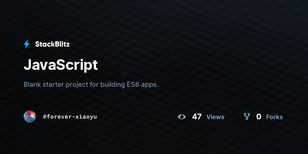 JavaScript - StackBlitz