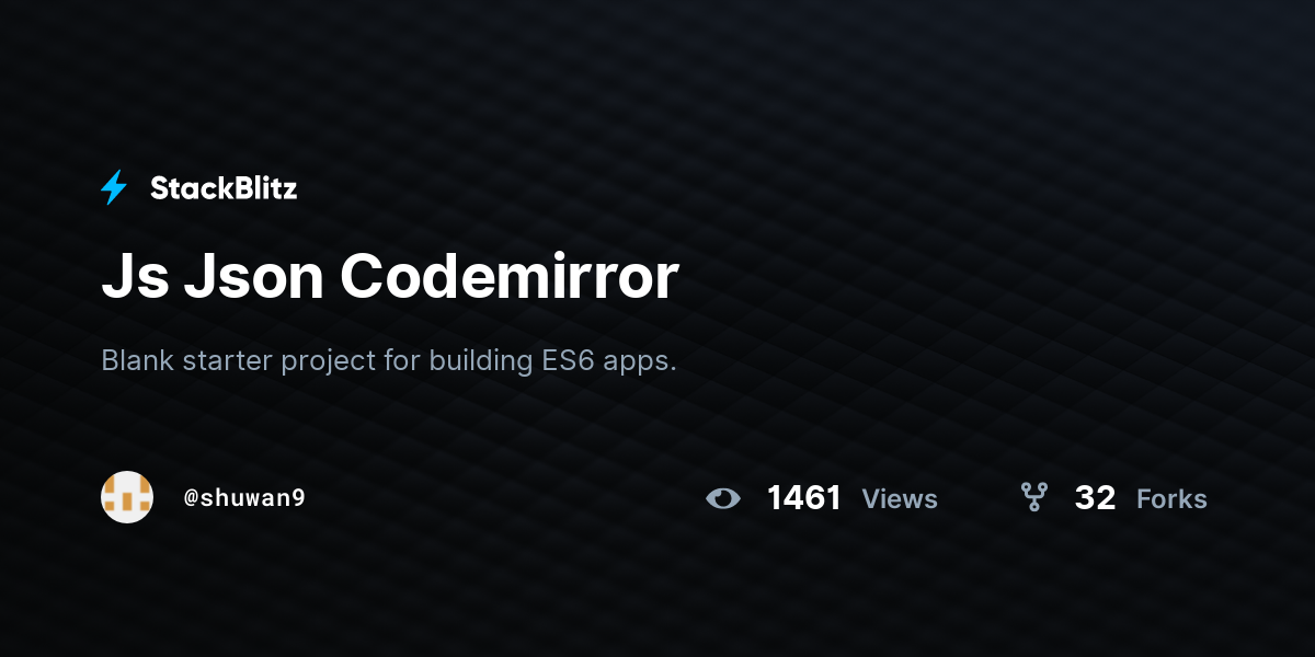 Js Json Codemirror - StackBlitz