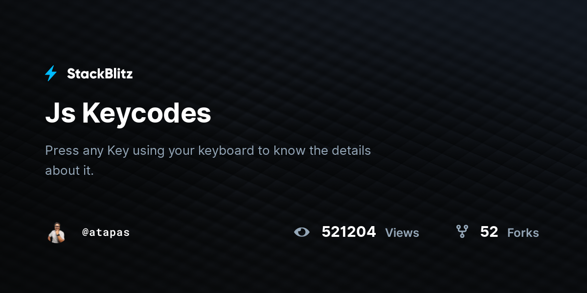 Js Keycodes - StackBlitz