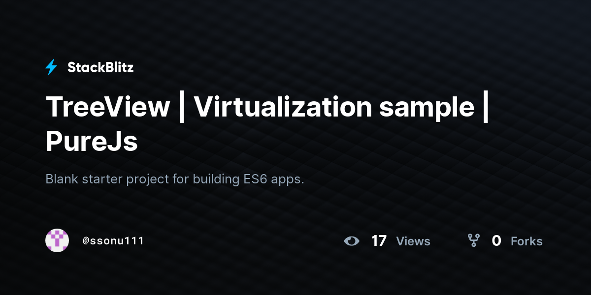 TreeView | Virtualization sample | PureJs - StackBlitz