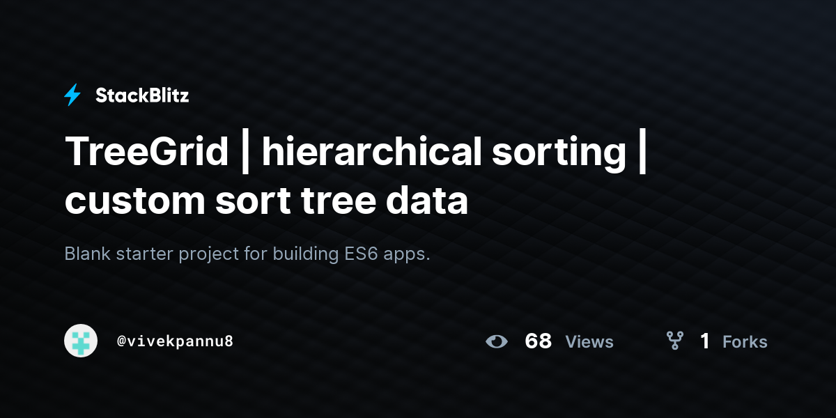TreeGrid | hierarchical sorting | custom sort tree data - StackBlitz