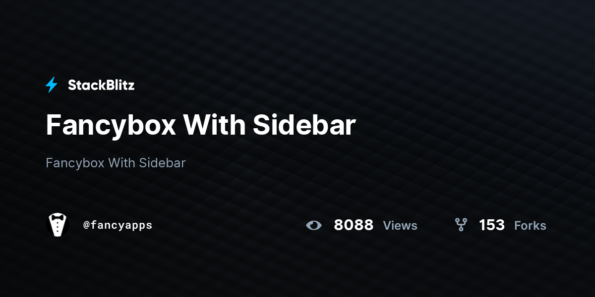 Fancybox With Sidebar - StackBlitz