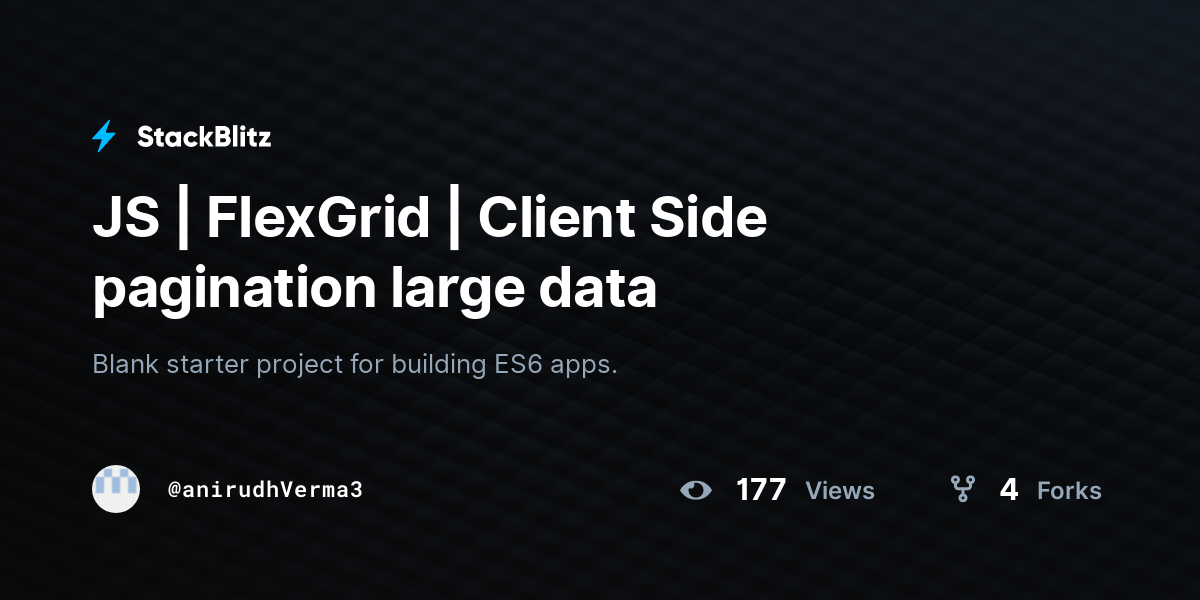 JS | FlexGrid | Client Side pagination large data - StackBlitz