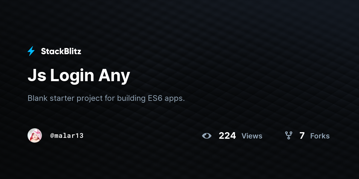 Js Login Any - StackBlitz