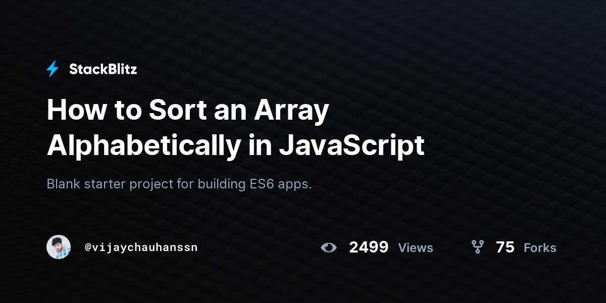 How to Sort an Array Alphabetically in JavaScript - StackBlitz