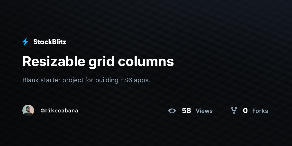 Resizable grid columns - StackBlitz