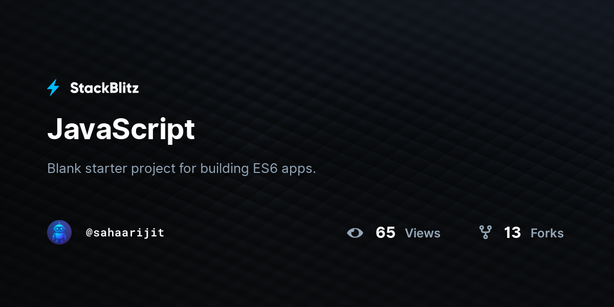 JavaScript - StackBlitz