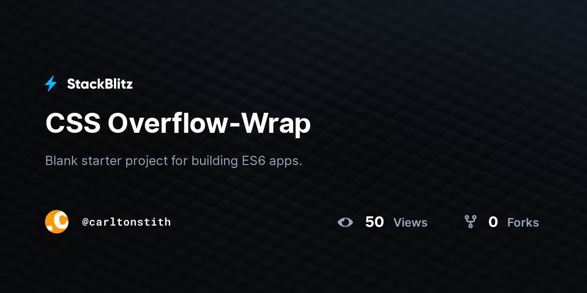 CSS Overflow-Wrap - StackBlitz