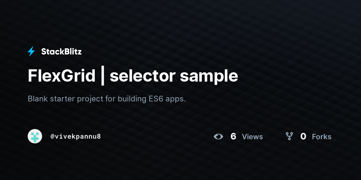 FlexGrid | selector sample - StackBlitz