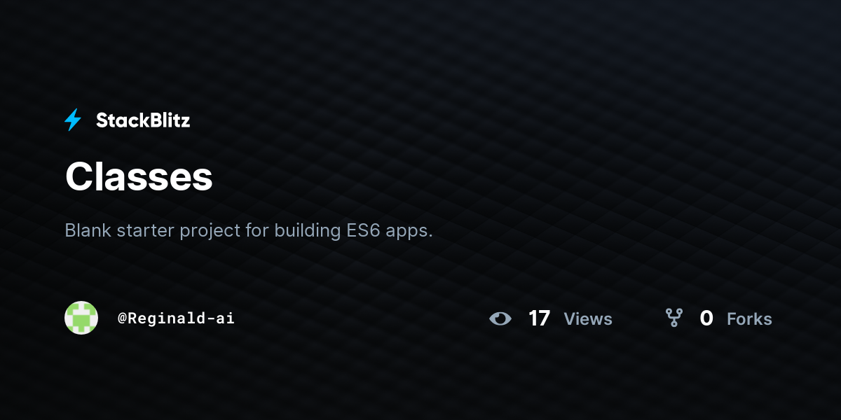 Classes - StackBlitz