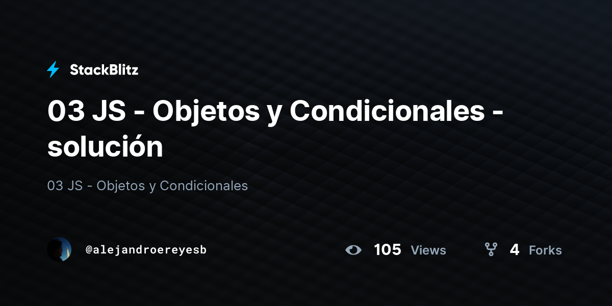 03 JS - Objetos y Condicionales - solución - StackBlitz
