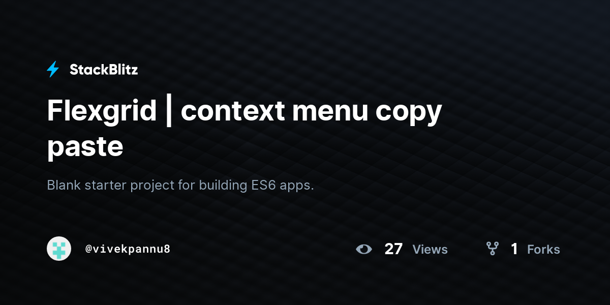 Flexgrid | context menu copy paste - StackBlitz
