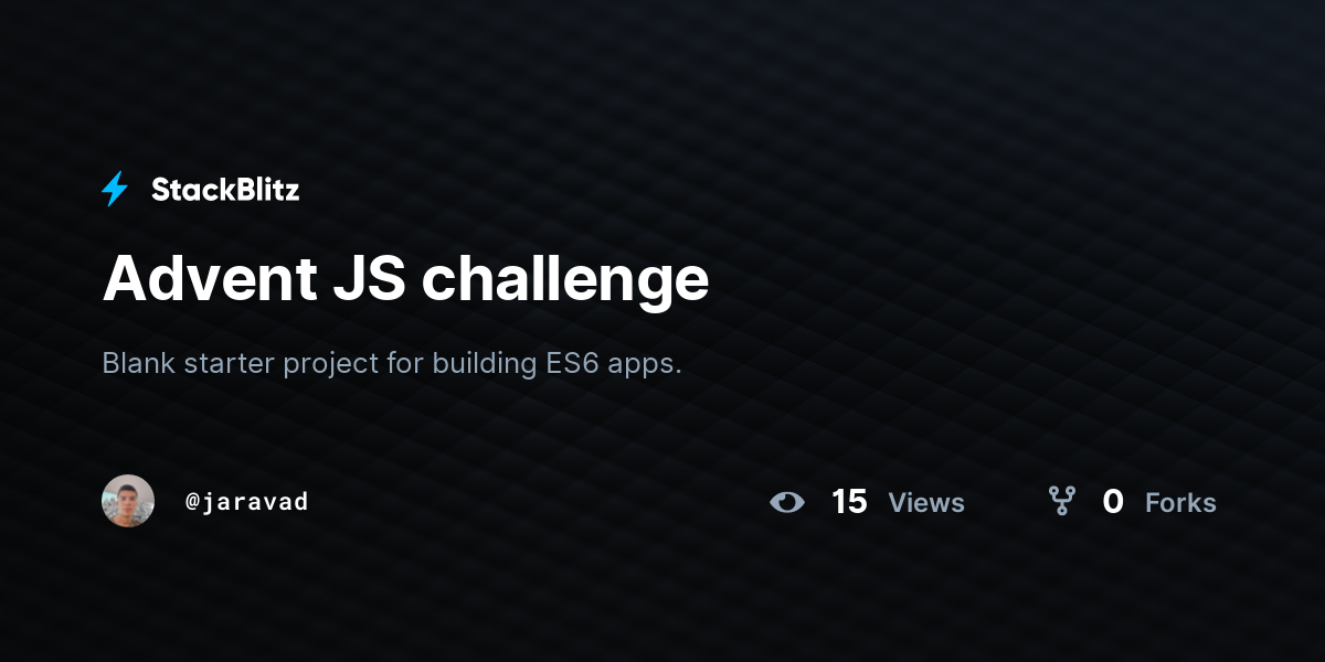 Advent JS challenge - StackBlitz