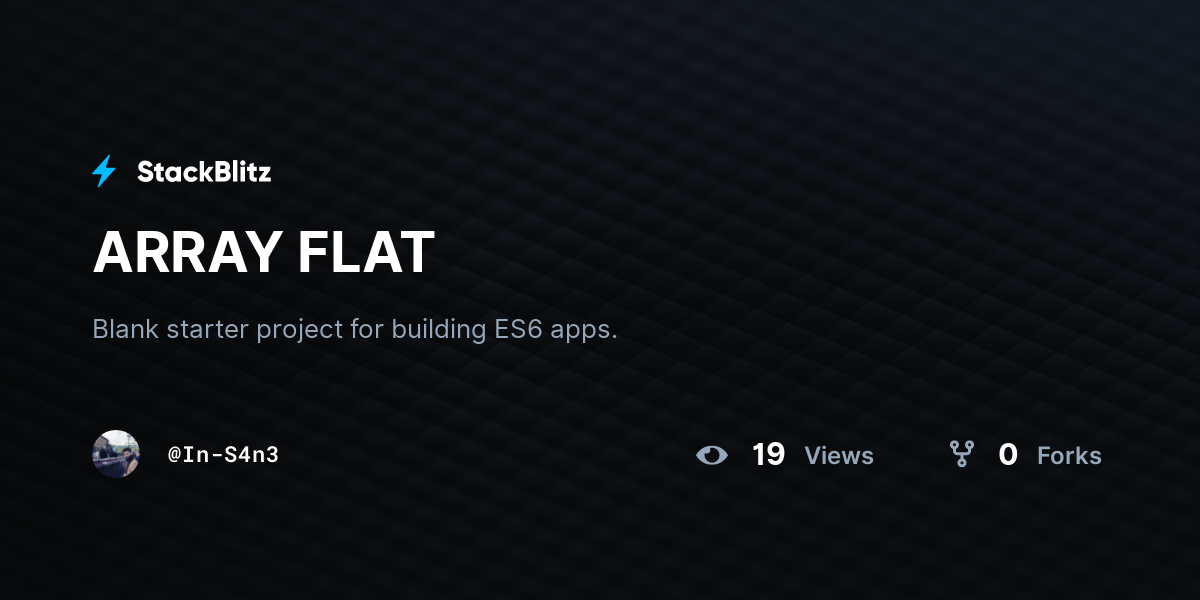 Array Flat Stackblitz 
