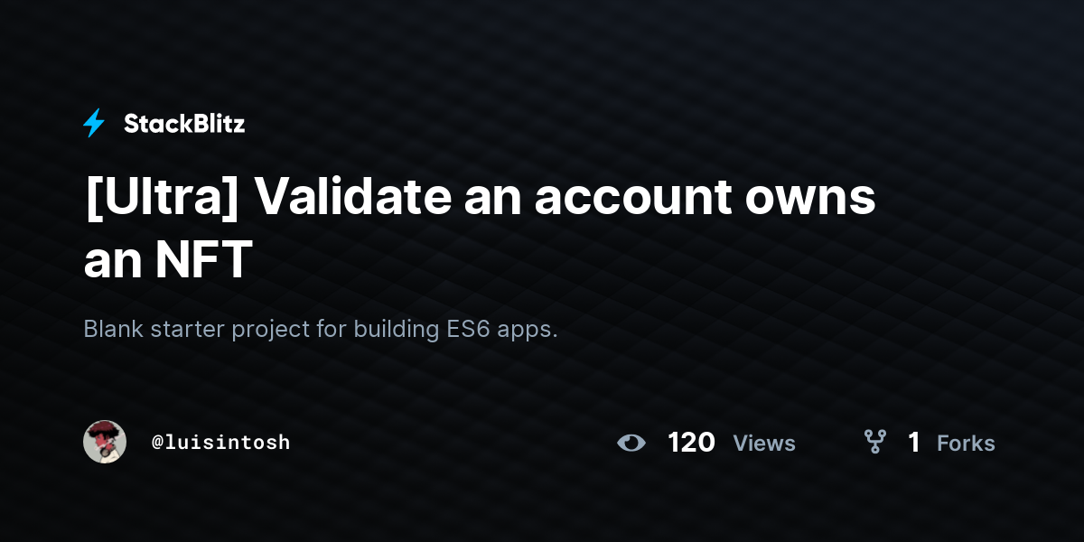 [Ultra] Validate an account owns an NFT - StackBlitz