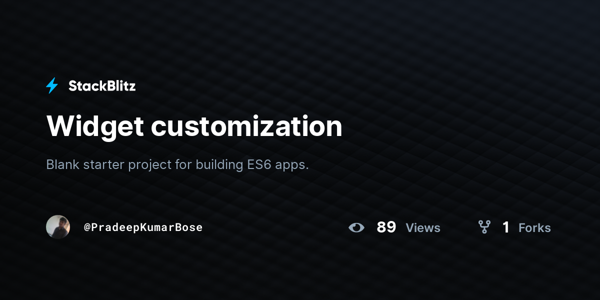 Widget customization - StackBlitz