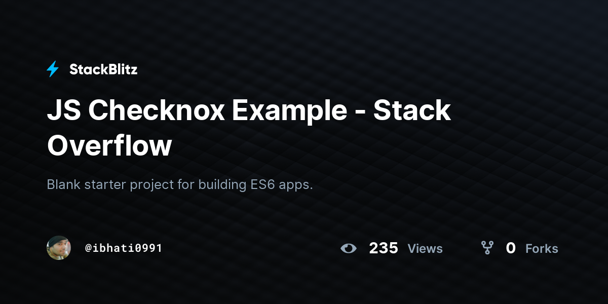 JS Checknox Example - Stack Overflow - StackBlitz