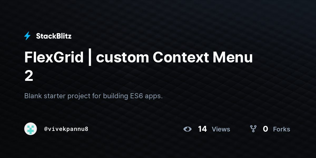 FlexGrid | custom Context Menu 2 - StackBlitz