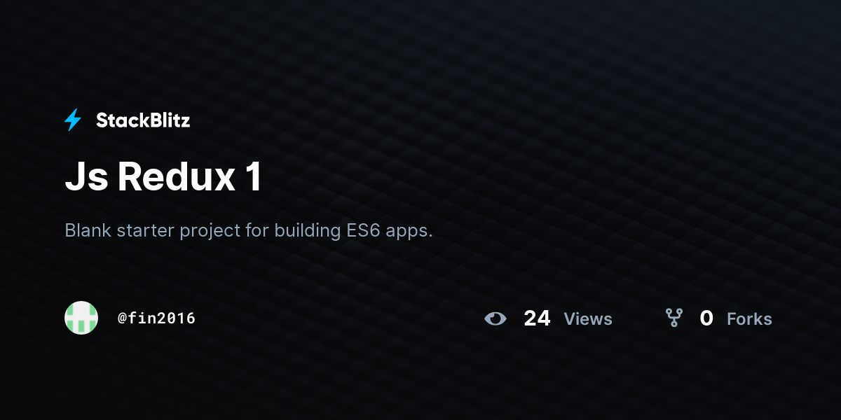 Js Redux 1 - StackBlitz