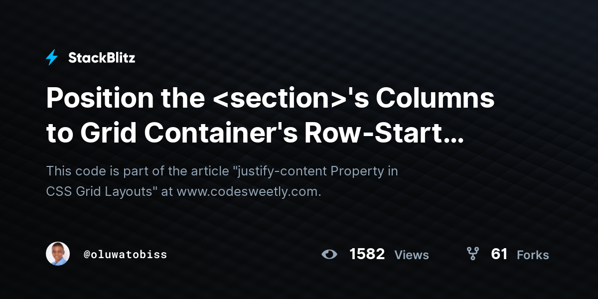 Position the 's Columns to Grid Container's Row-Start Edge - StackBlitz
