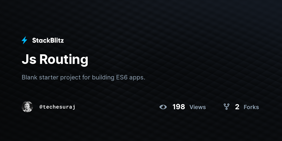 Js Routing - StackBlitz