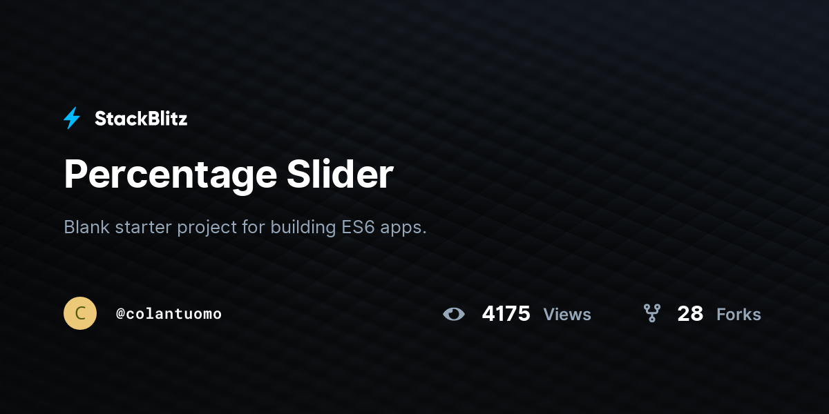 Percentage Slider - StackBlitz