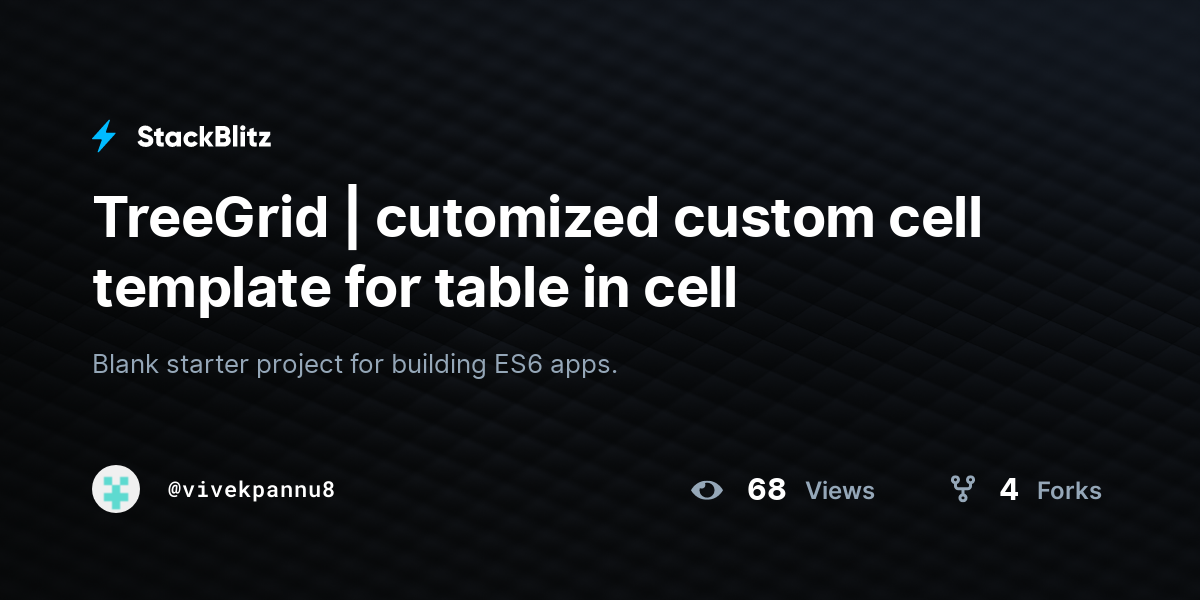 TreeGrid | cutomized custom cell template for table in cell - StackBlitz