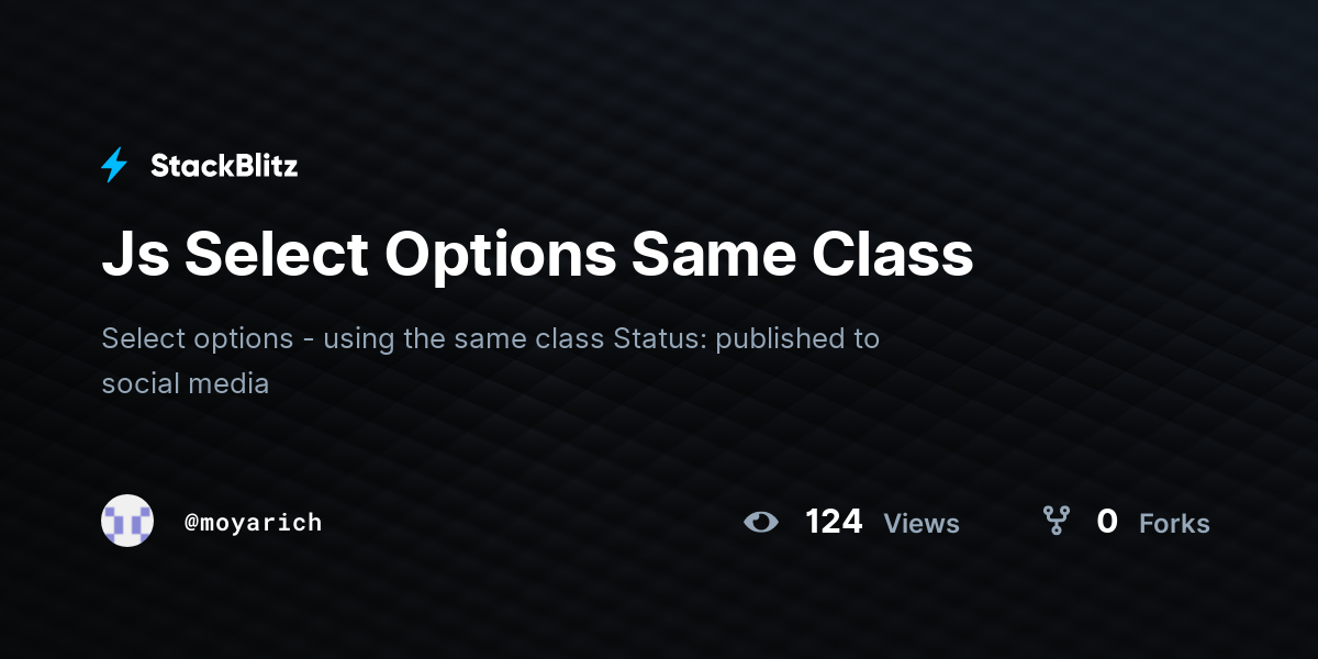 Js Select Options Same Class - StackBlitz