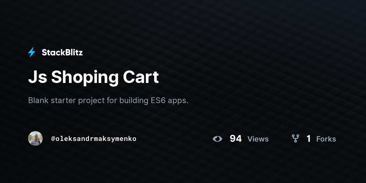 Js Shoping Cart - StackBlitz